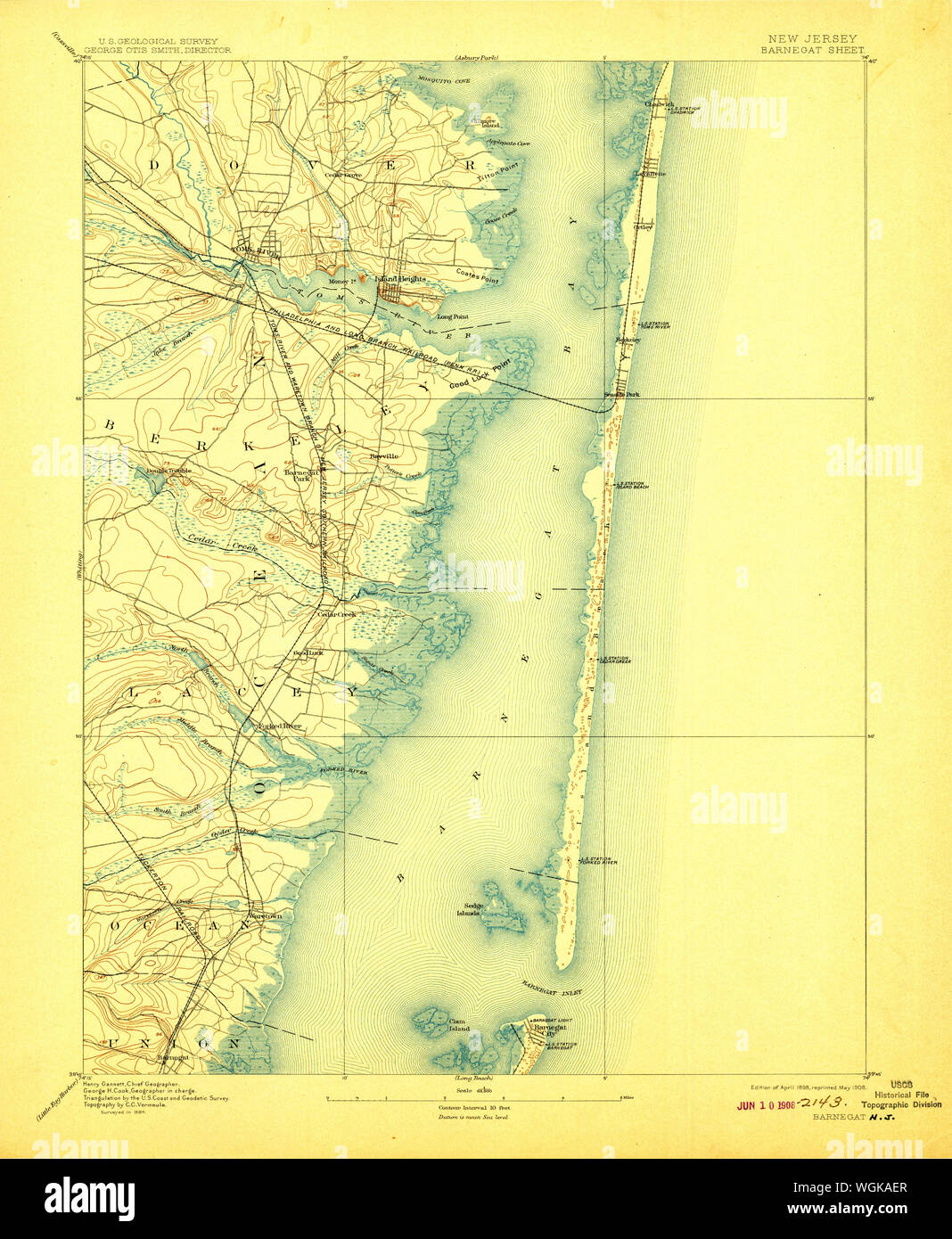 Barnegat map hi-res stock photography and images - Alamy