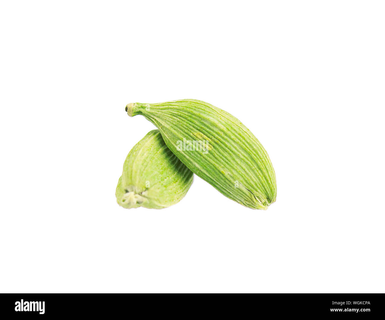 Cardamom pods isolated on white background. Green cardamon seeds ...