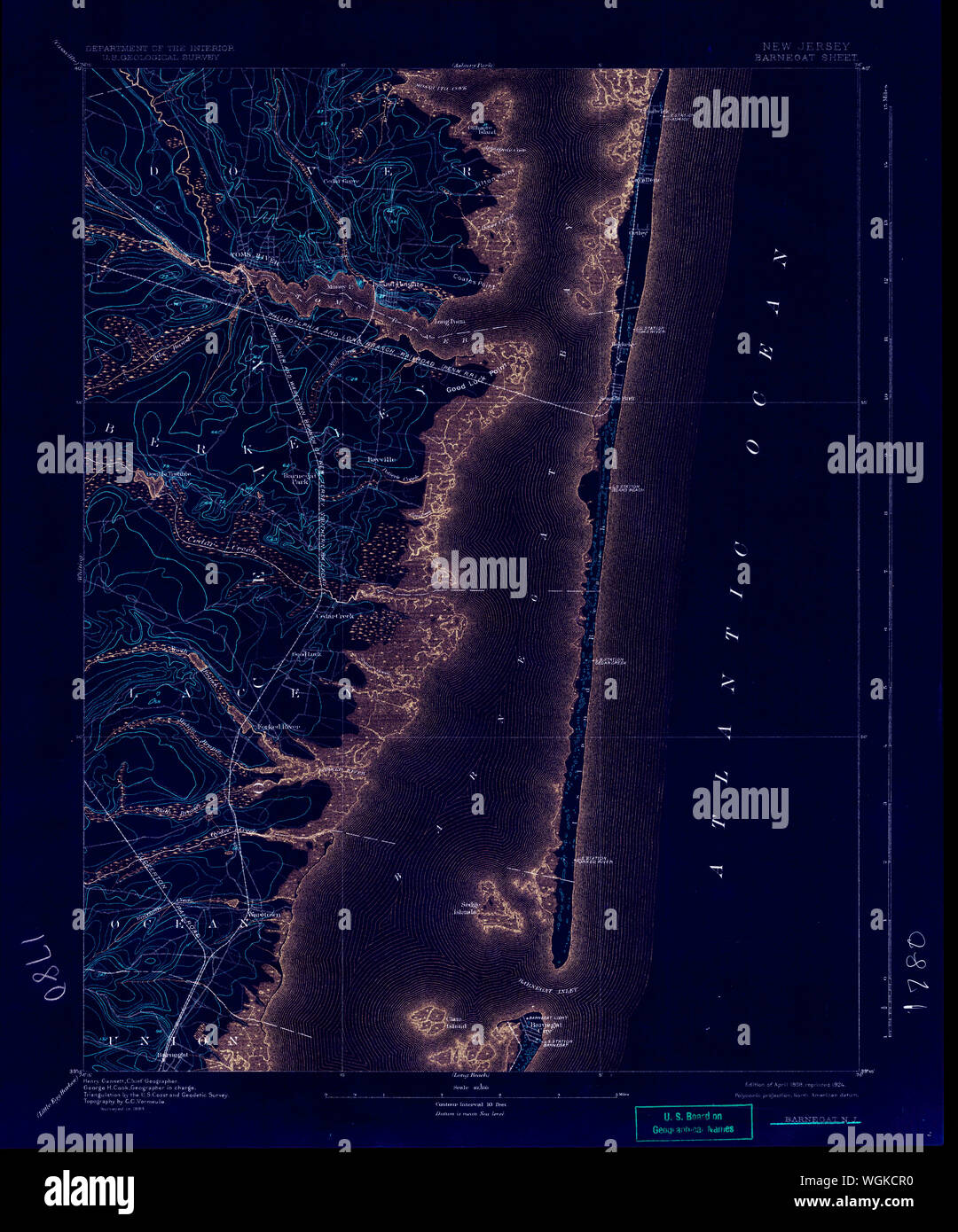 Barnegat map hi-res stock photography and images - Alamy