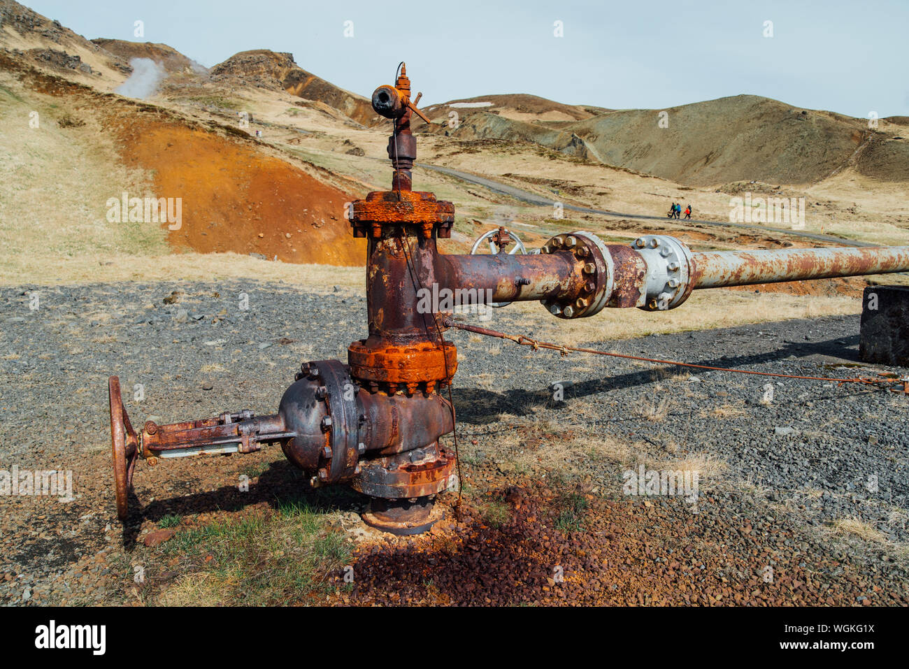Steam pipe, Iceland Stock Photo - Alamy