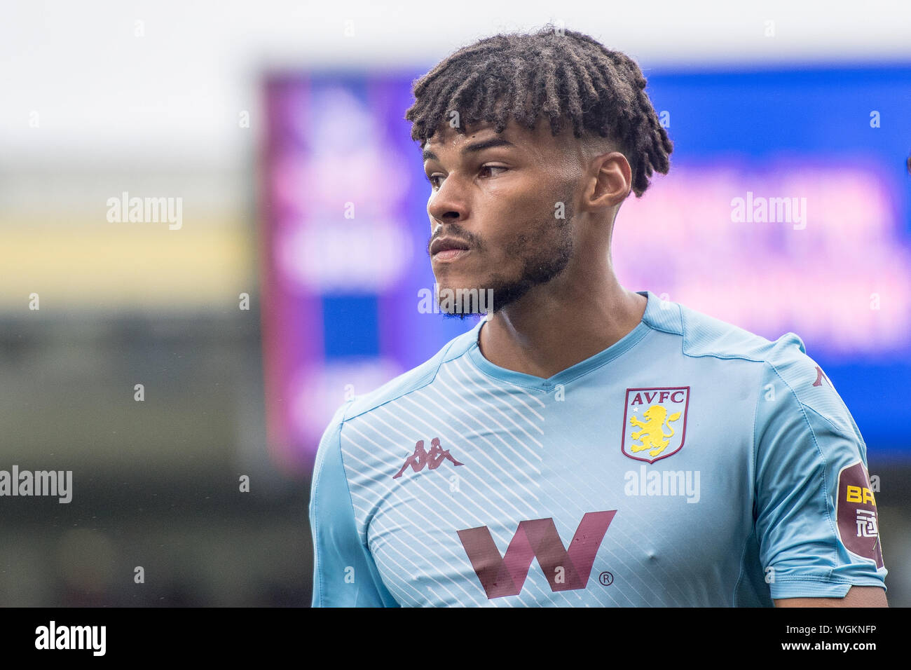 LONDON, ENGLAND - AUGUST 31: Tyrone Mings of Aston Villa looks on ...