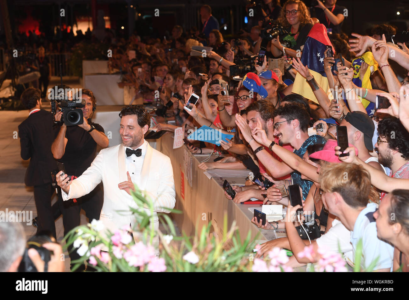 Venice, Italy. 01st Sep, 2019. Venezuelaen actor Edgar Ramirez attends ...