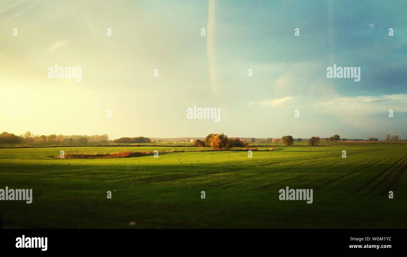 Plateau Landscape With Green Fields Stock Photo - Alamy