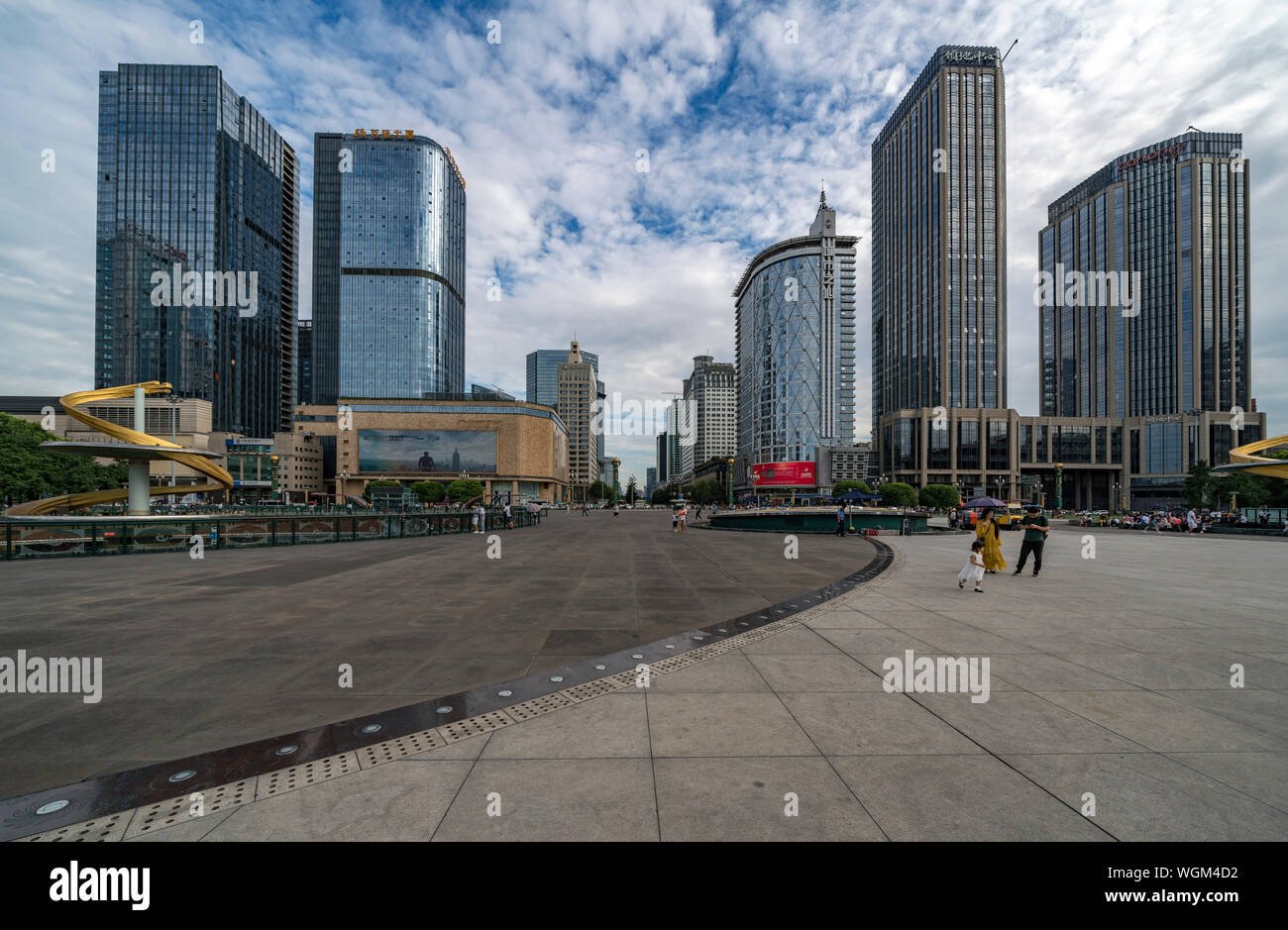 Tianfu Square, the symbol of Chengdu, is located in the city center ...