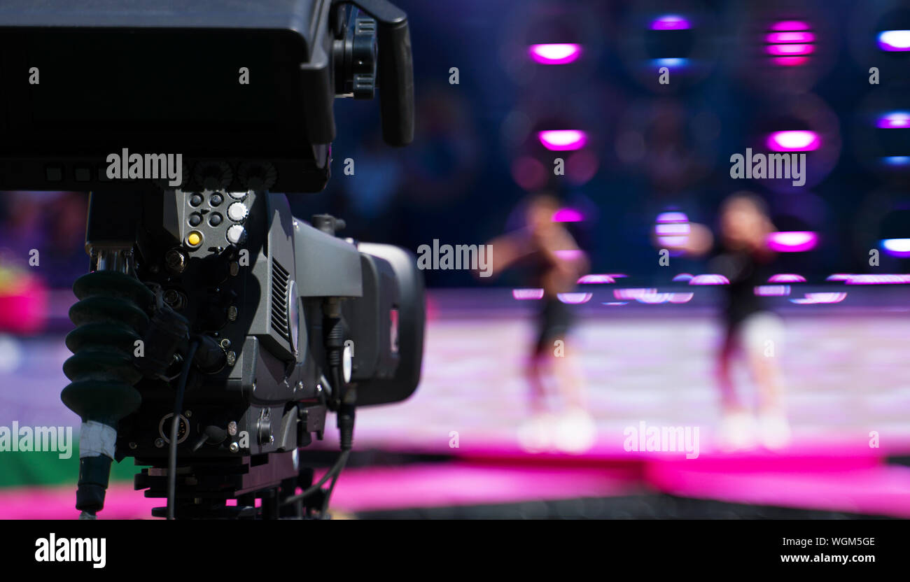 Professional video camera is filming live performance Stock Photo - Alamy