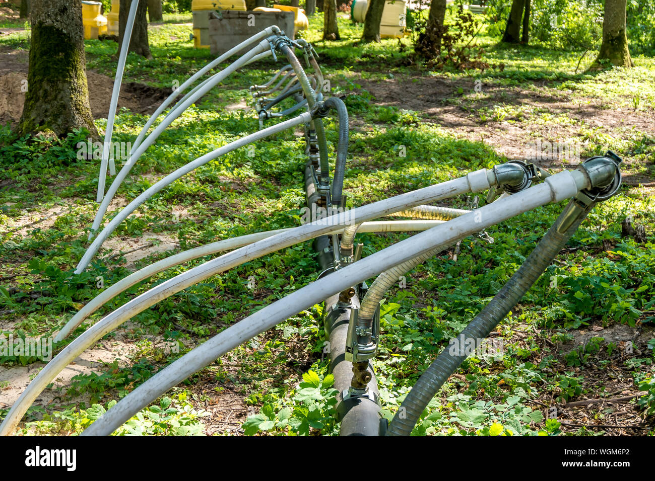 pumping station. groundwater drainage system pumps water out of the ...