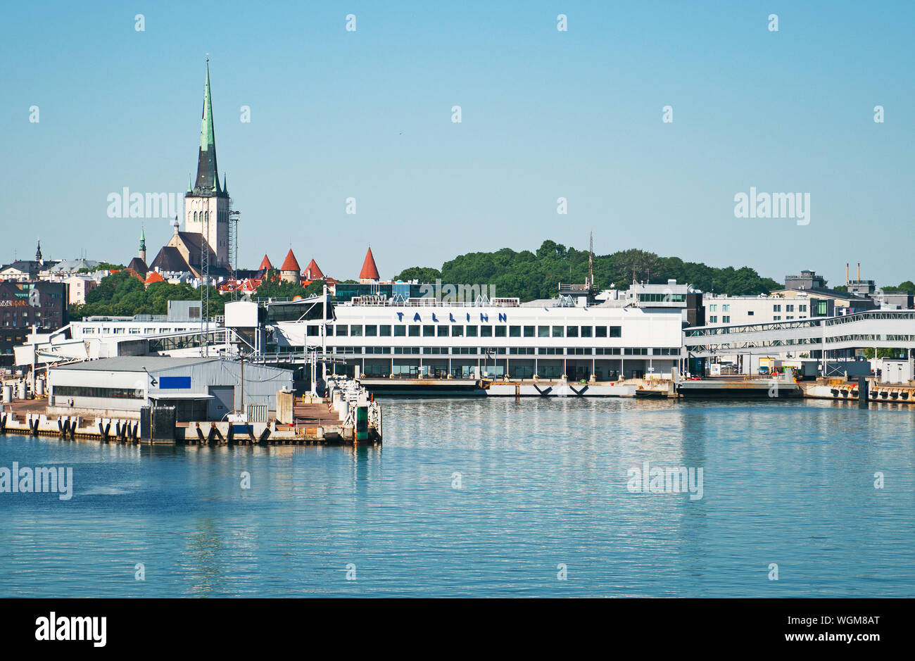Port of Tallinn and old town in Estonia Stock Photo - Alamy