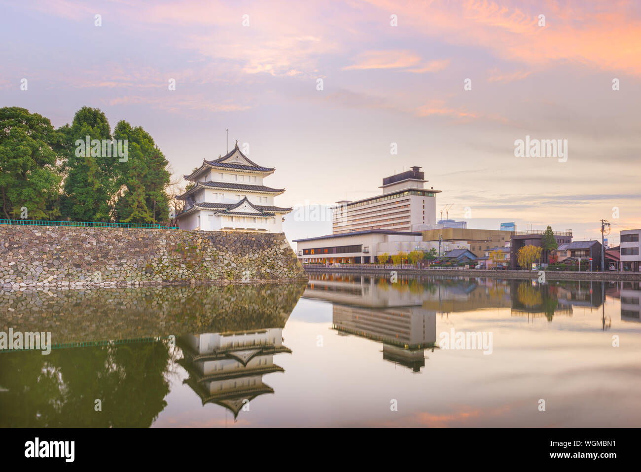 Nagoya, Japan castle moat at twilight Stock Photo - Alamy