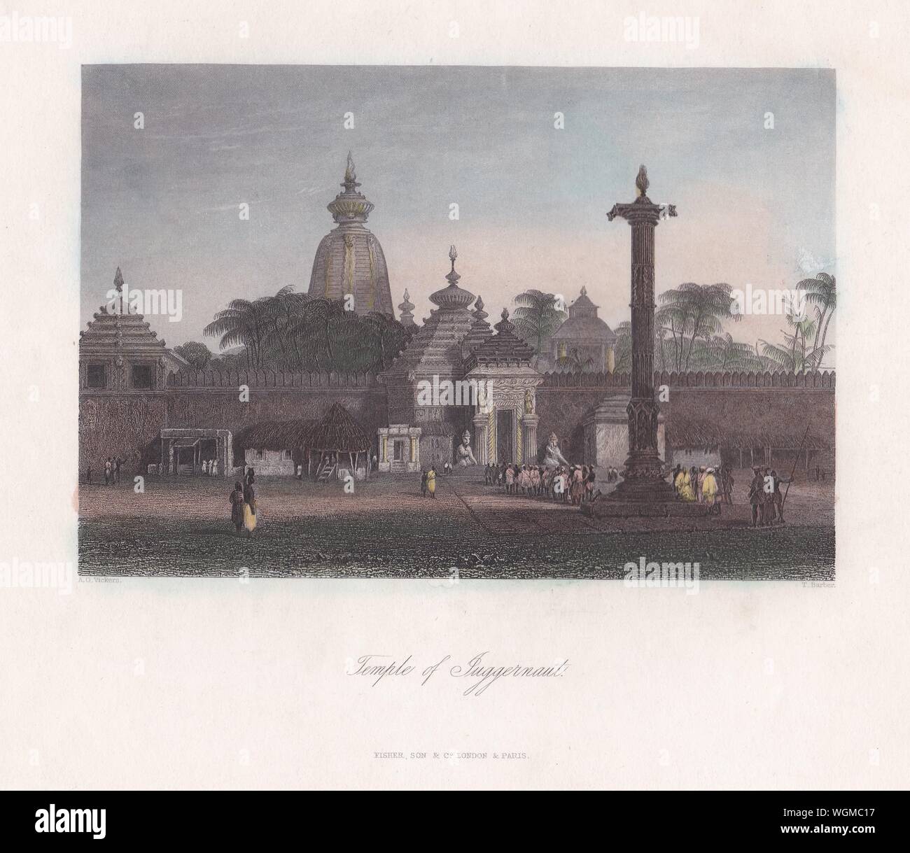 Book plate / print of 'Temple of Juggernaut'. India Stock Photo - Alamy