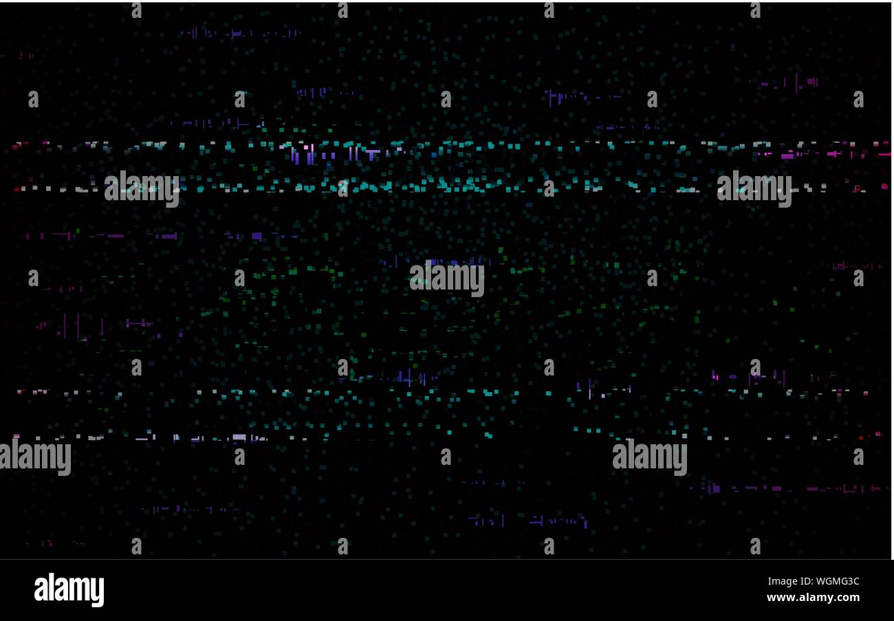 Glitch digital template. No signal distortion. VHS backdrop with color ...