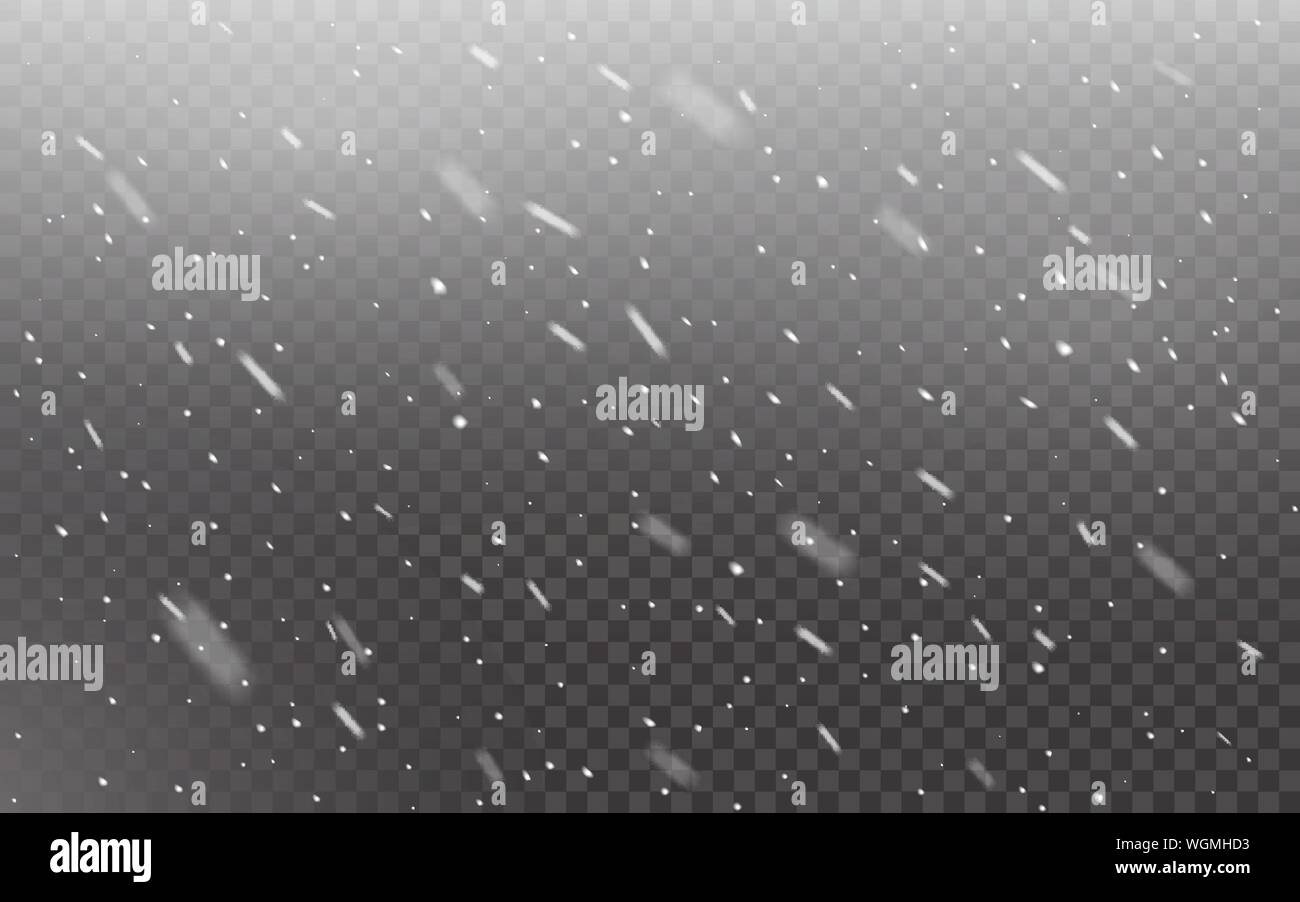 Snowfall realistic on transparent backdrop. Christmas falling ...