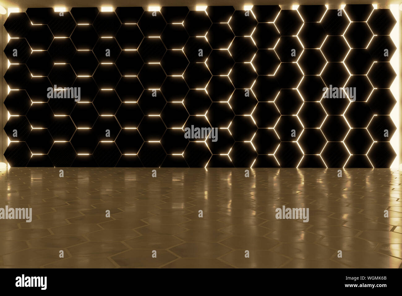 3d golden hexagon hi-res stock photography and images - Alamy