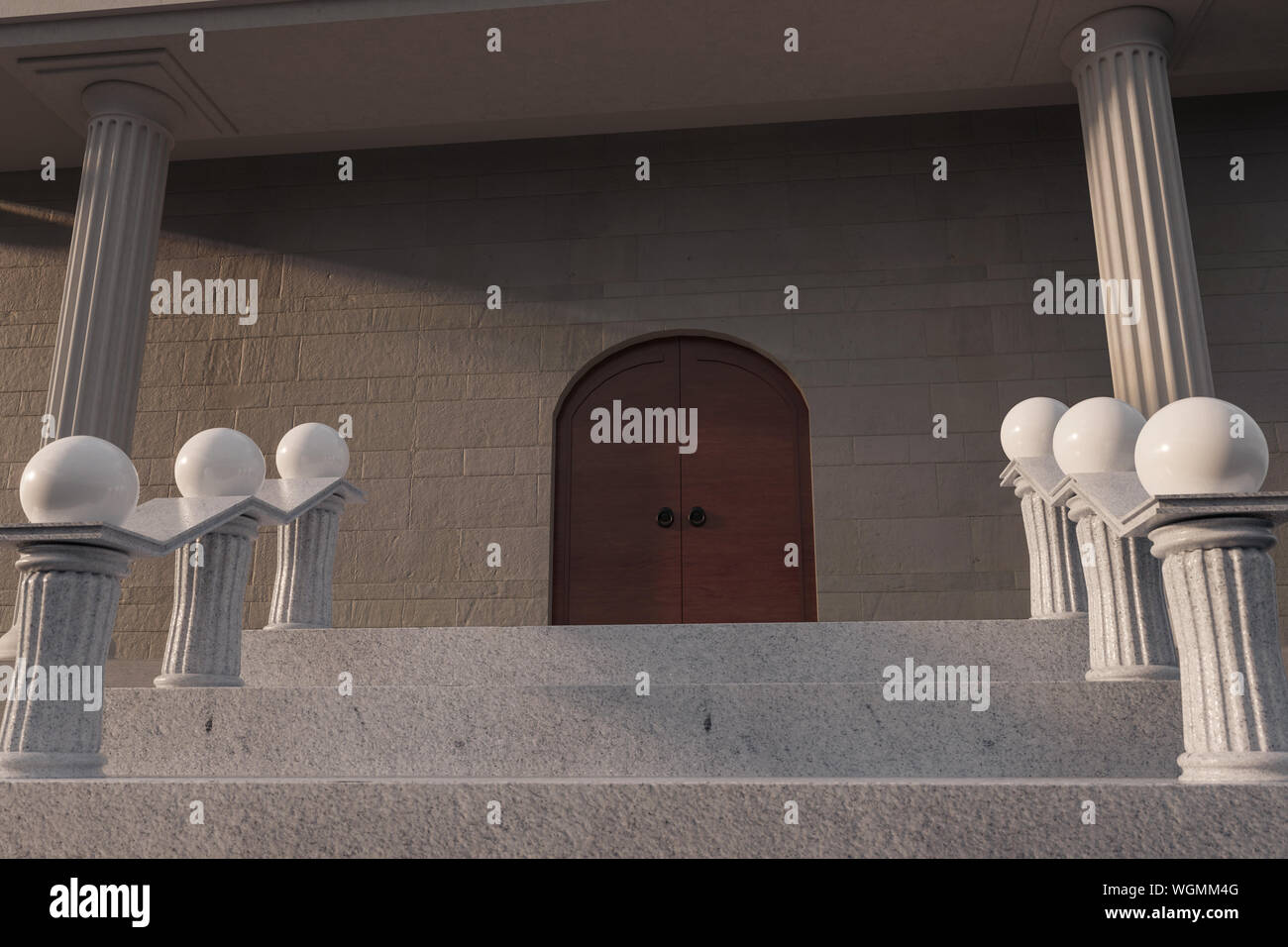 3d rendering of government building with low angle view from the ...