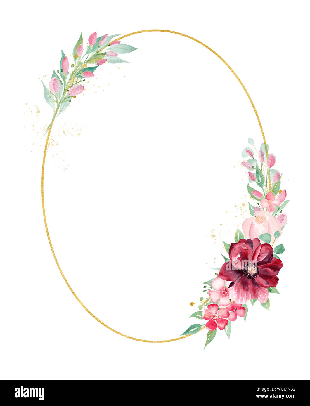 Watercolor Flower Frame High Resolution Stock Photography and Images ...