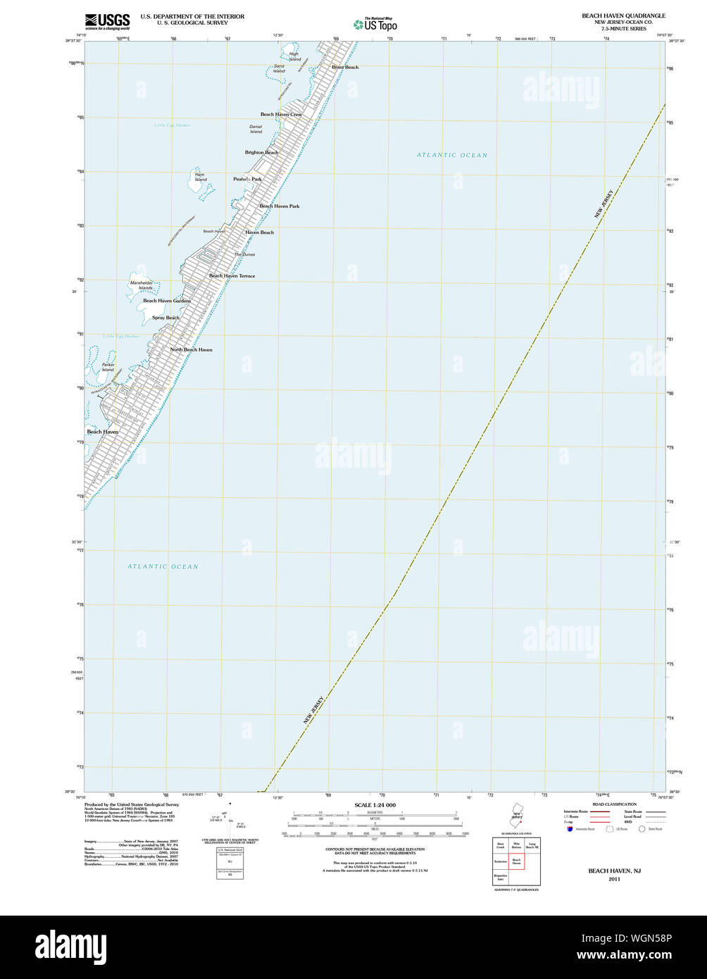 Map of beach haven Cut Out Stock Images & Pictures - Alamy