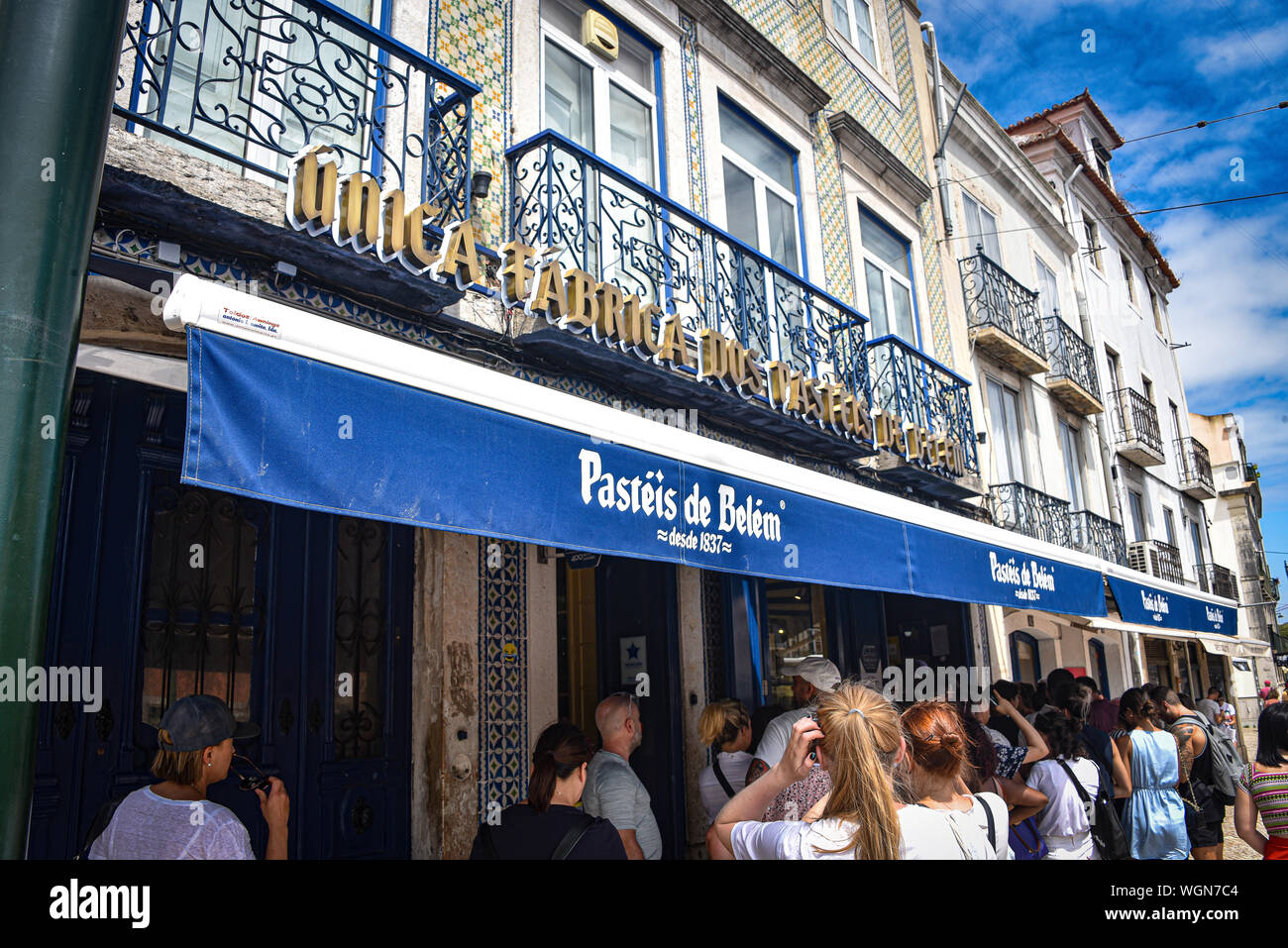 Lisbon, Portugal - July 28, 2019: Pasteis de Belem, a famous ...