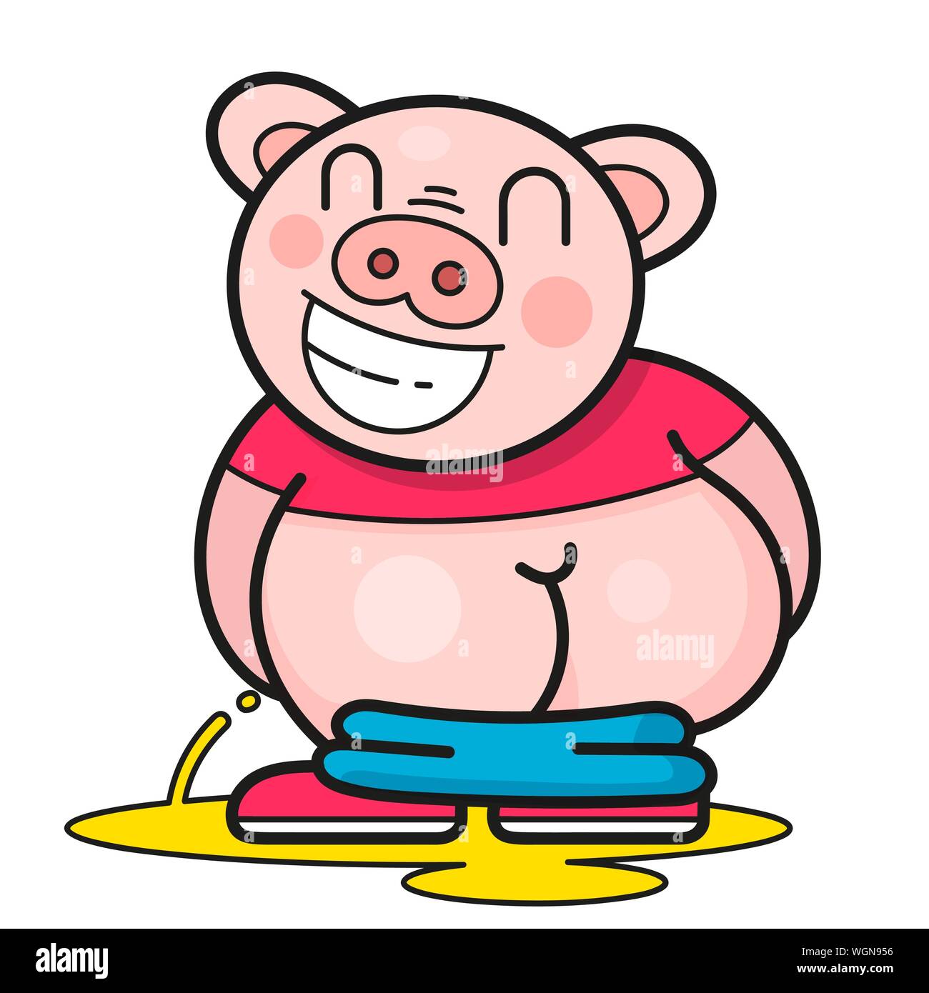 Funny Pig Laughs At A Good Joke Vector Illustration Stock Vector Image ...