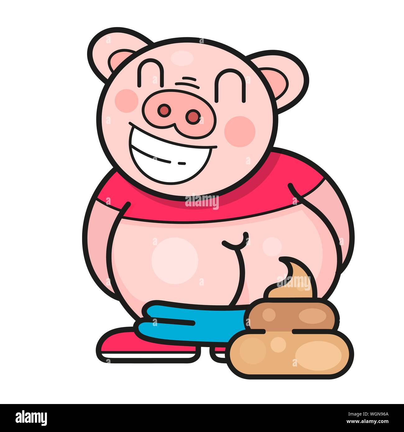 Funny Pig Laughs At A Good Joke Vector Illustration Stock Vector Image ...