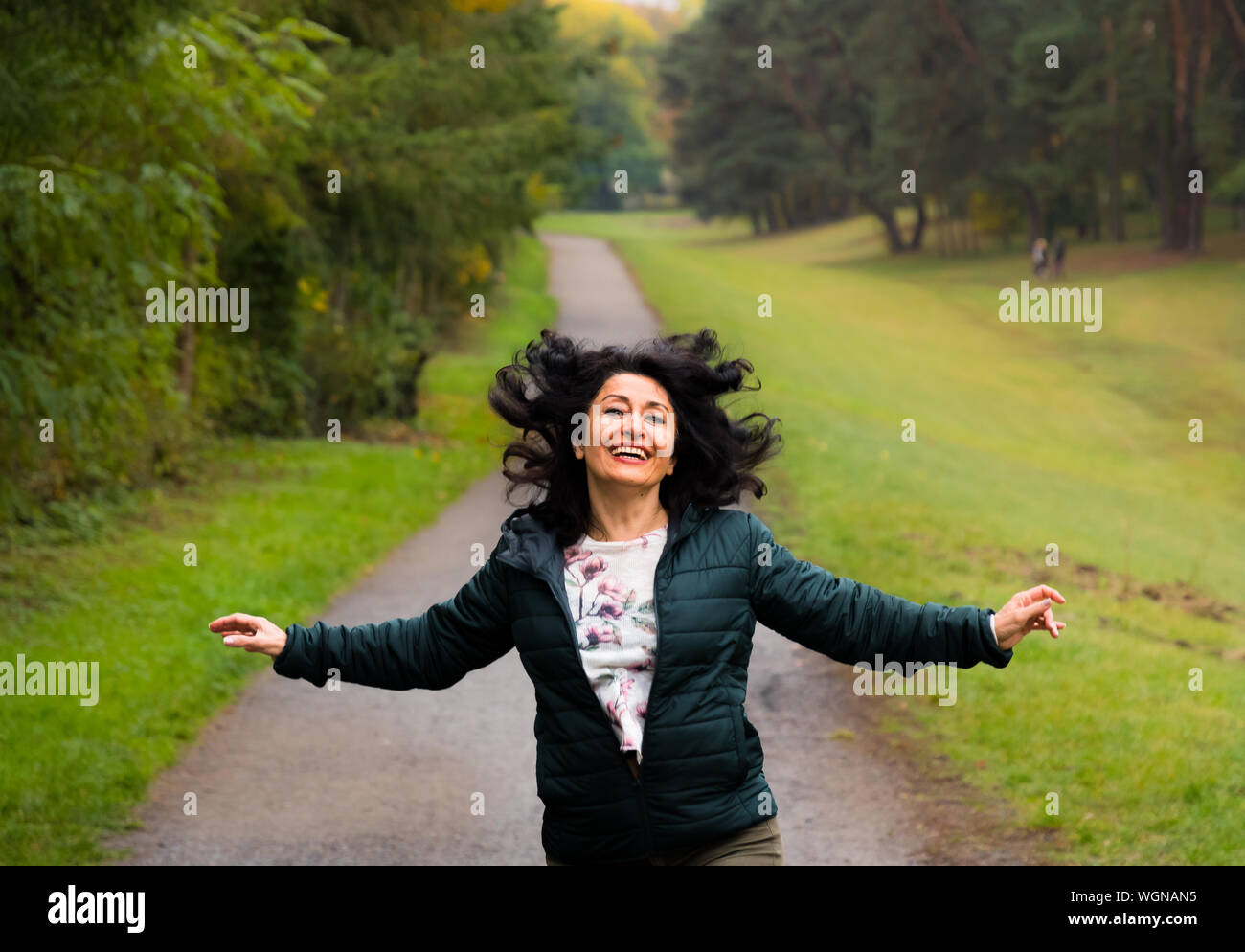 Happy healthy women outdoors hi-res stock photography and images - Alamy