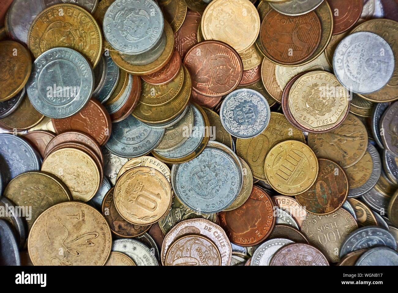 Many Assorted Coins Stock Photo - Alamy