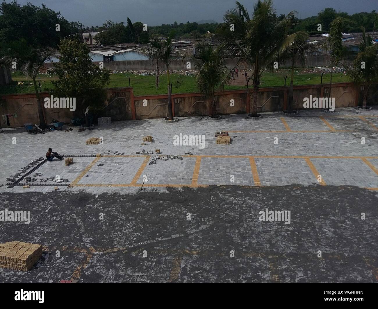 Trees And Built Structures In Distance Stock Photo - Alamy