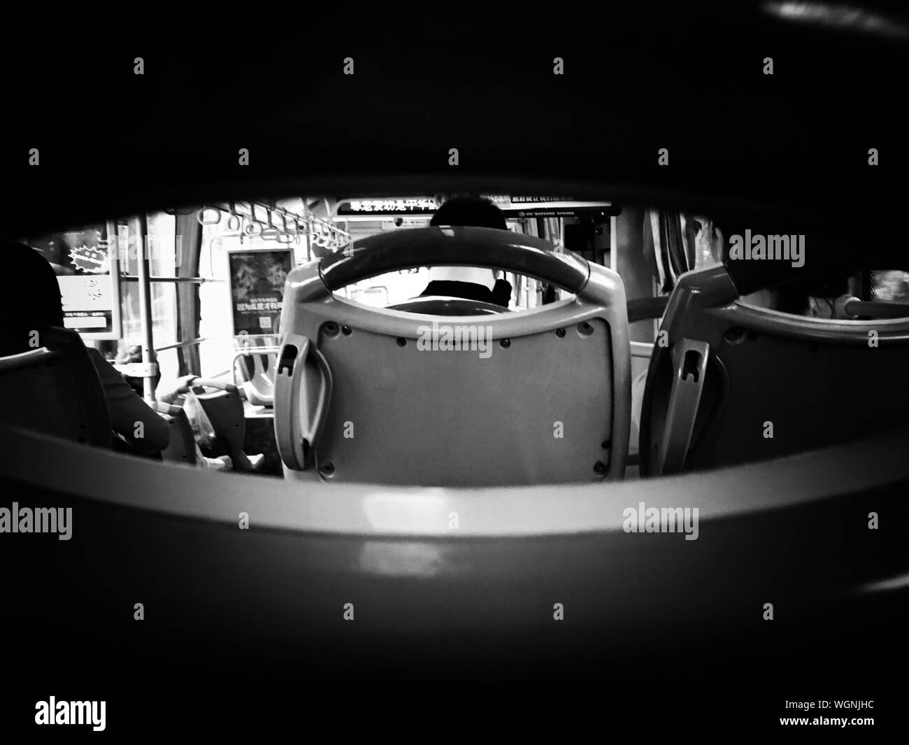 Bus interior view Black and White Stock Photos & Images - Alamy