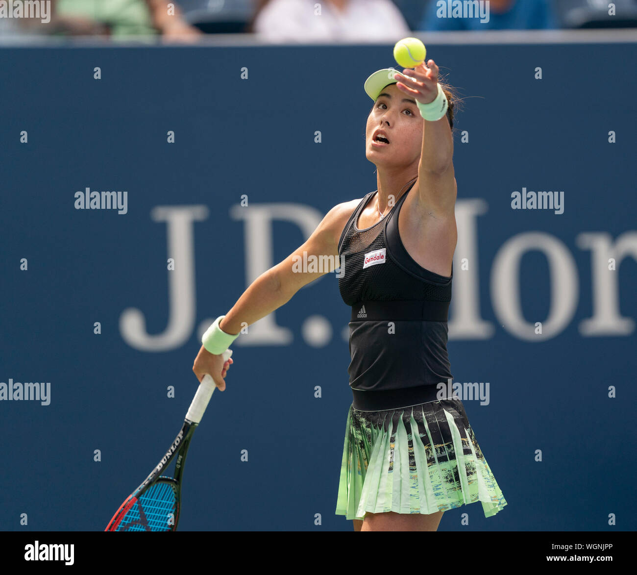 New York, NY - September 1, 2019: Qiang Wang (China) in action during ...