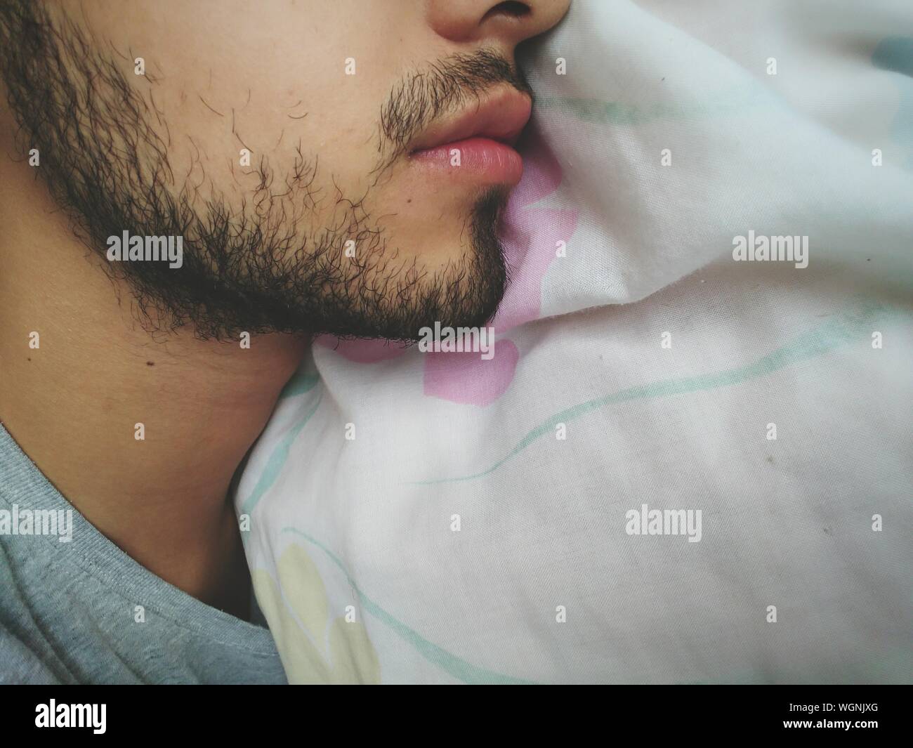 Bearded sleeping man hi-res stock photography and images - Alamy
