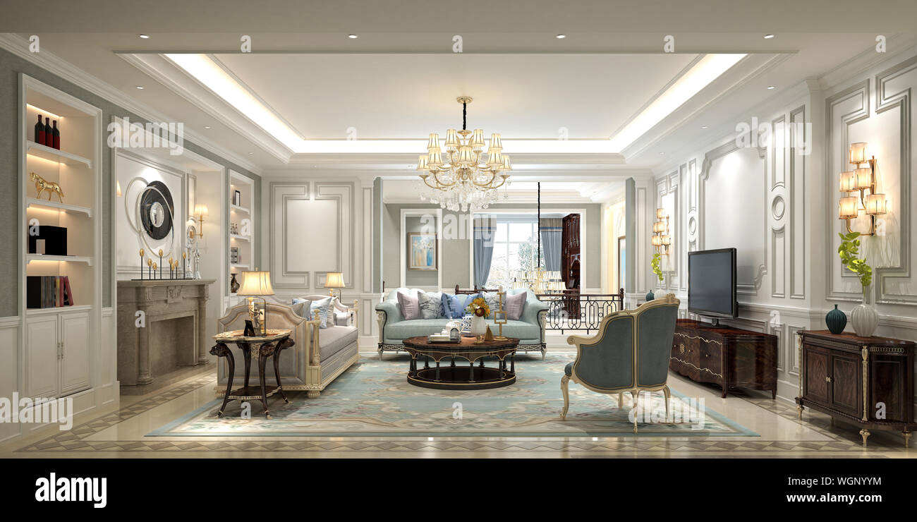 3d render of home living room Stock Photo - Alamy