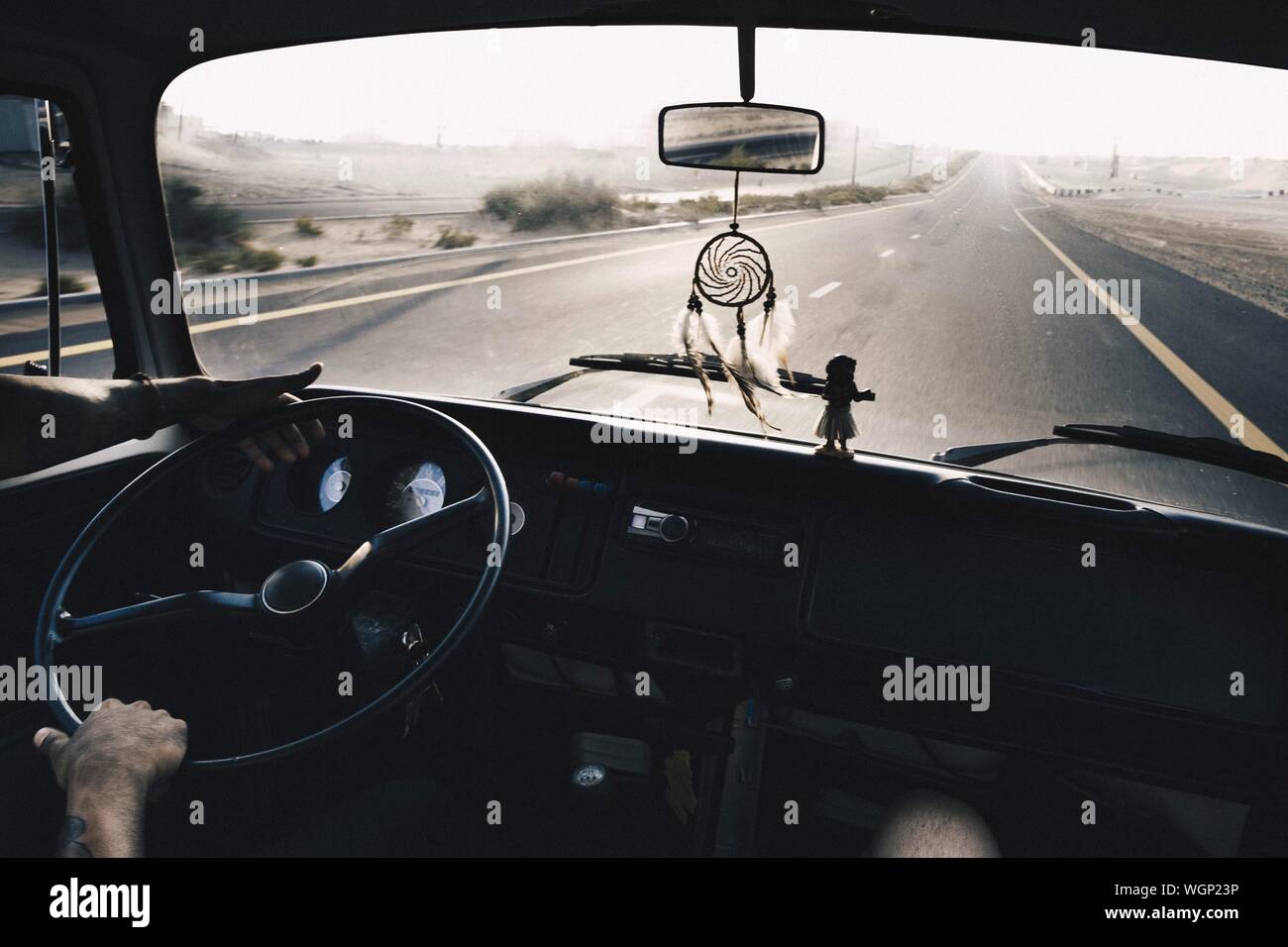 Driving Car On Empty Driving Road High Resolution Stock Photography and ...