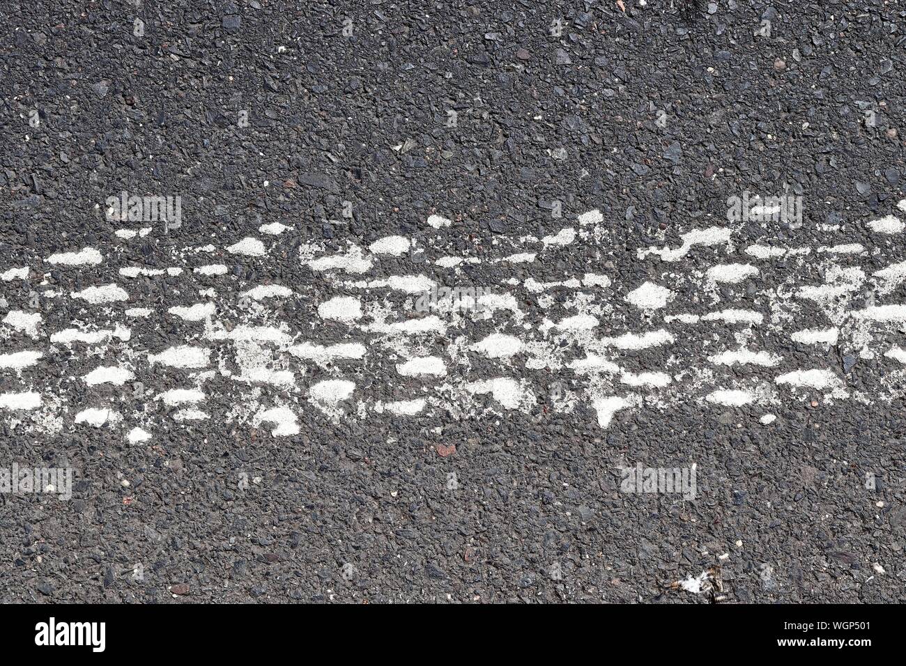 Detailed close up view on asphalt texture on different roads and ...