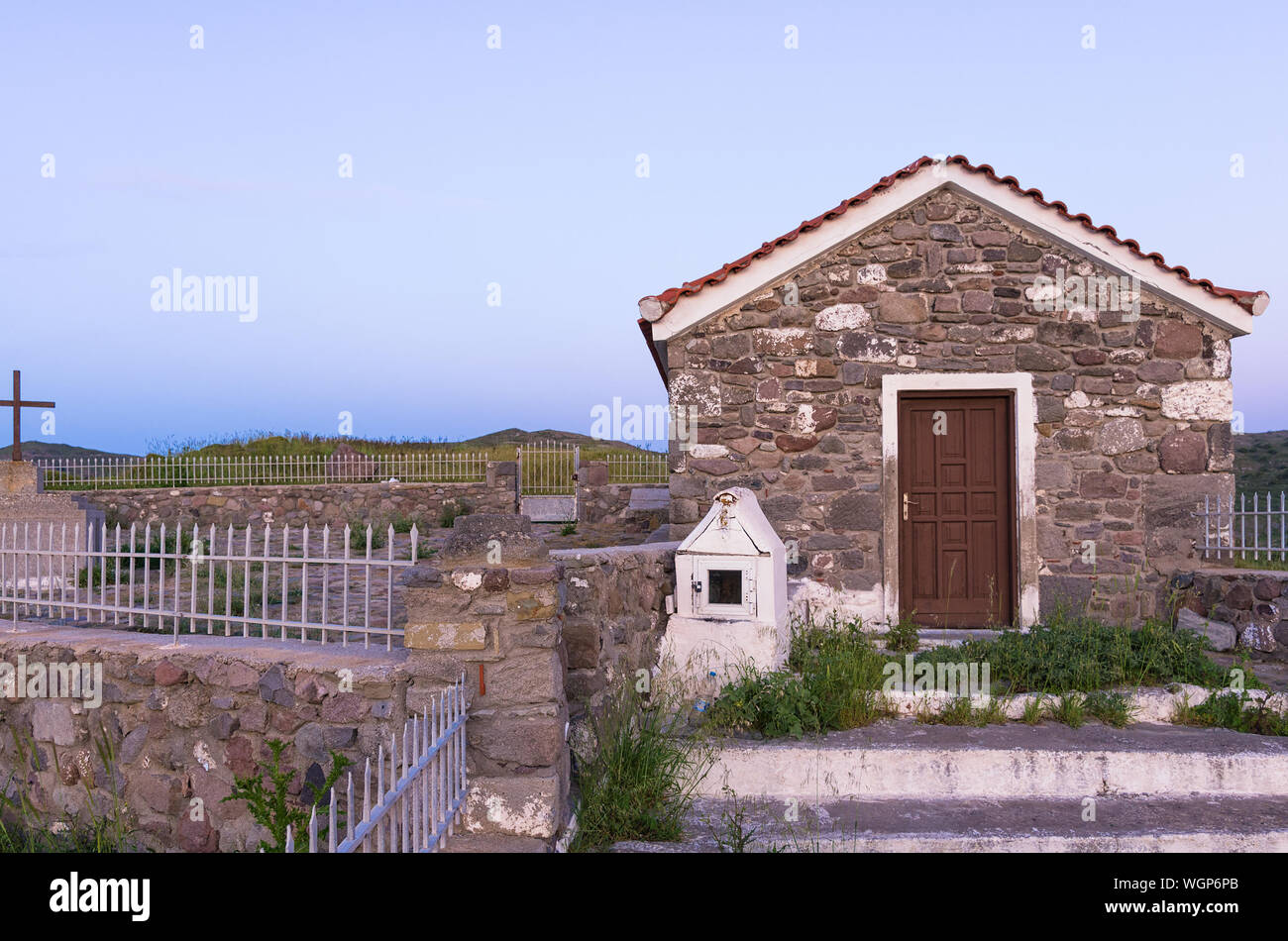 The pretty little church of Saint Minas in Agios Efstratios island ...