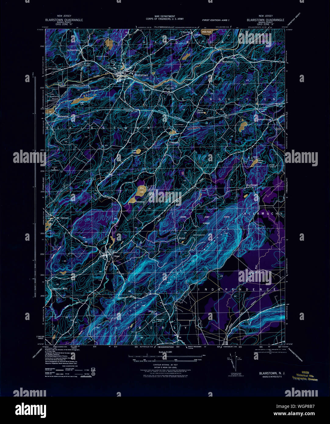 Map of blairstown new jersey hi-res stock photography and images - Alamy