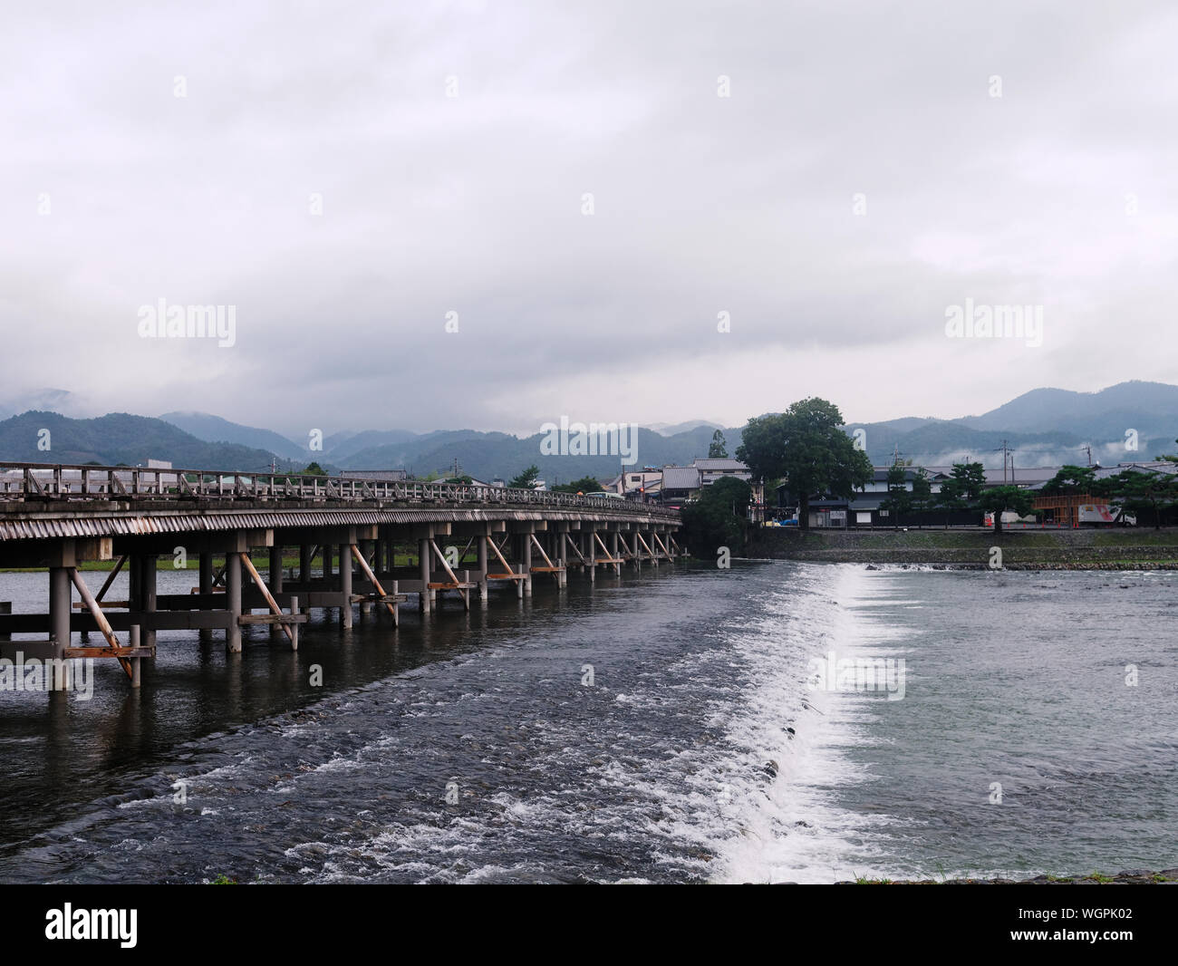 Togetsu-kyo Bridge and Katsura River in the morning, Arashiyama, Kyoto ...