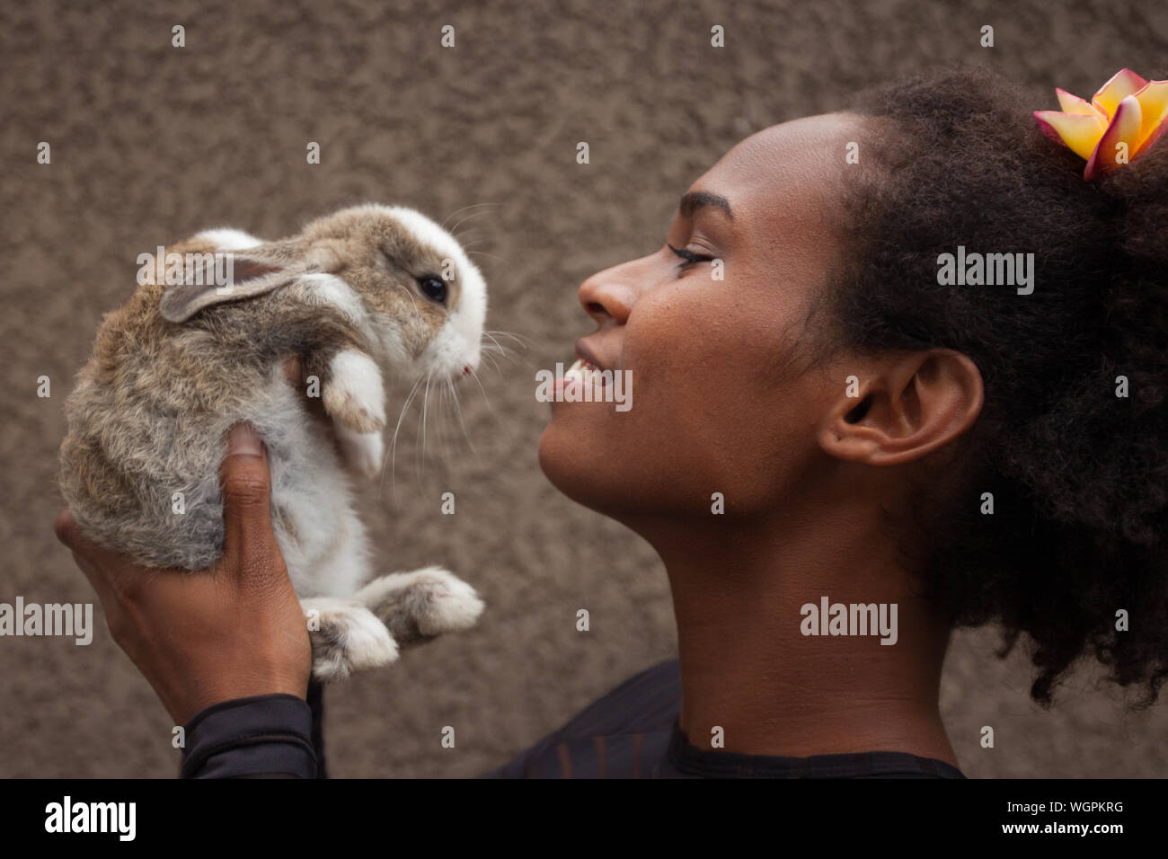 Side View Holding Rabbit High Resolution Stock Photography and Images ...