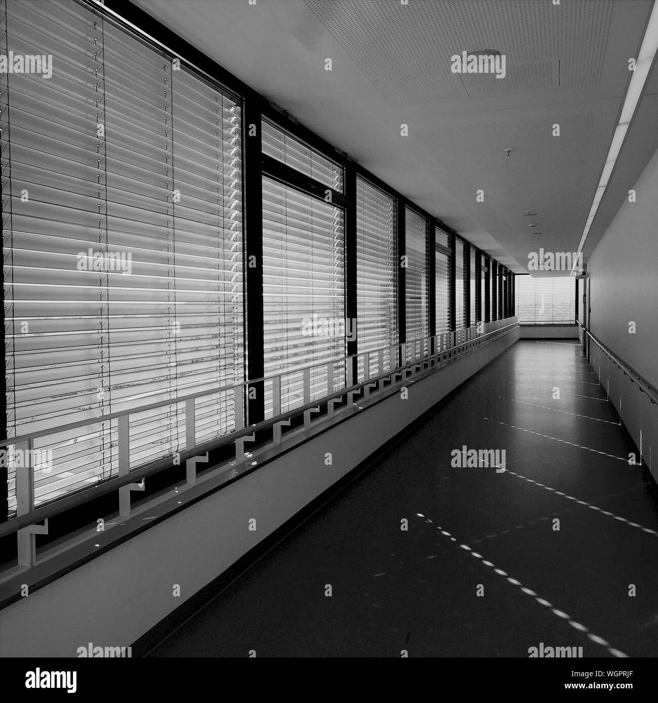 Modern office corridor interior Black and White Stock Photos & Images ...