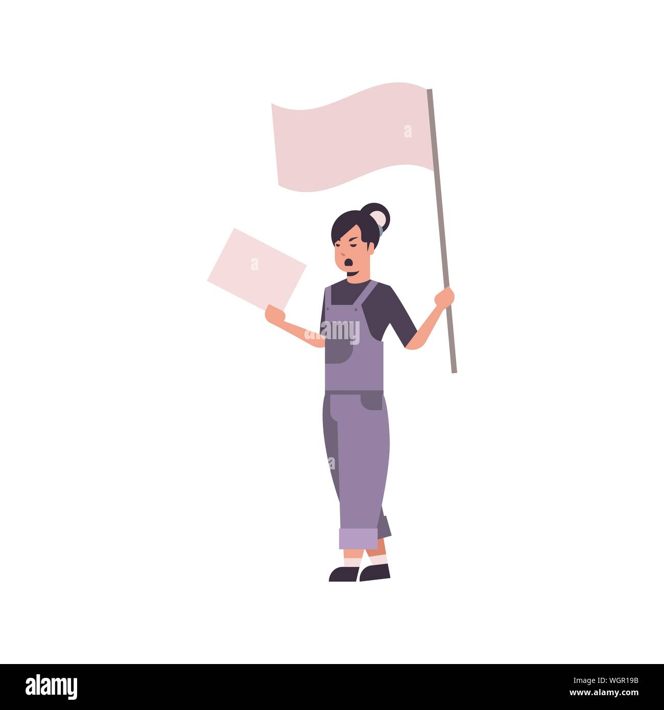 Angry female demonstrator Cut Out Stock Images & Pictures - Alamy