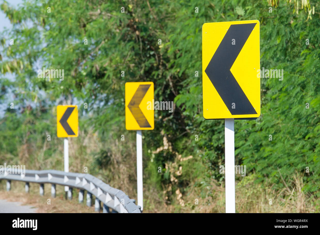 Yellow guard rail hi-res stock photography and images - Alamy