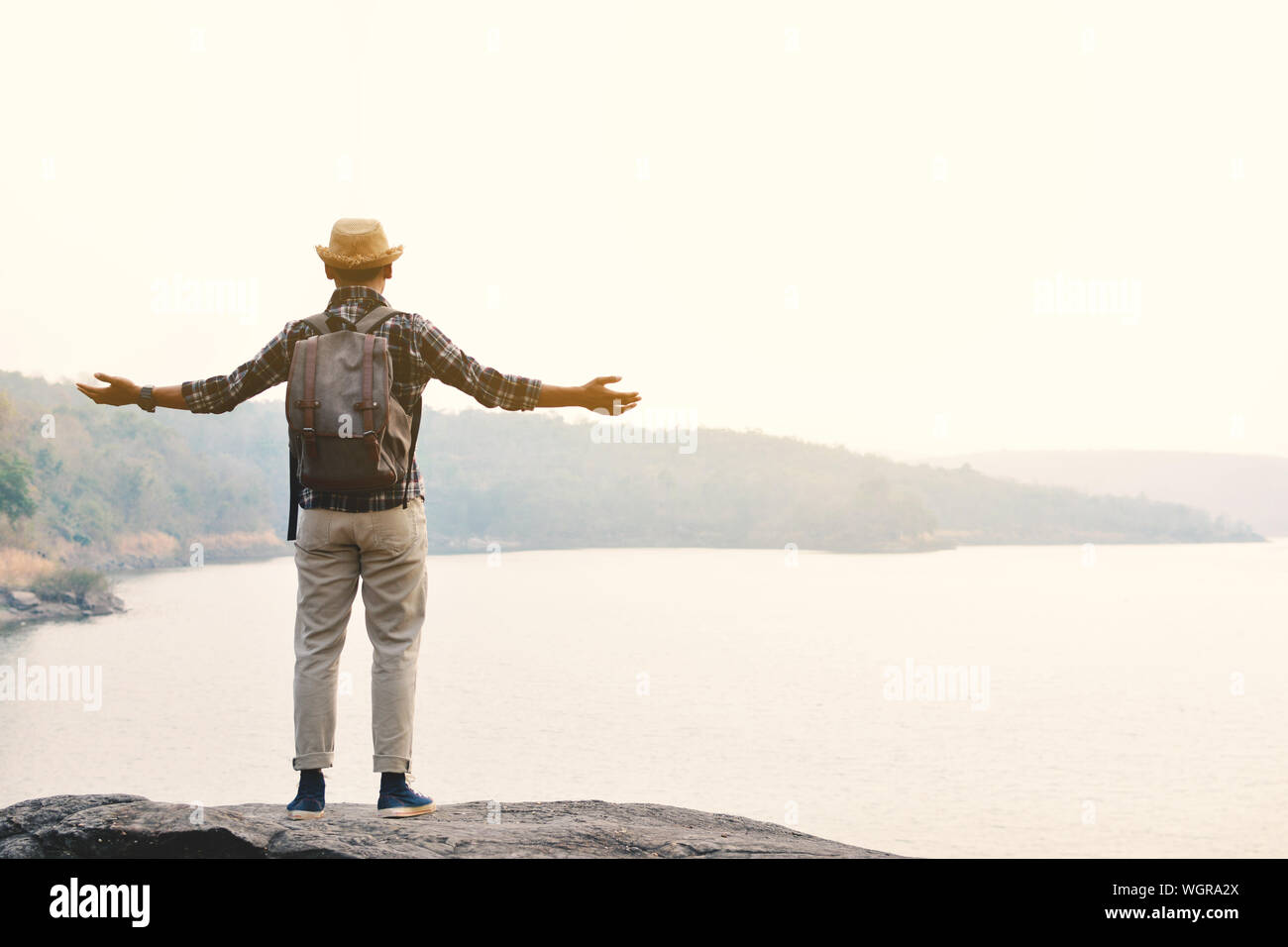 Man standing rear view hi-res stock photography and images - Alamy
