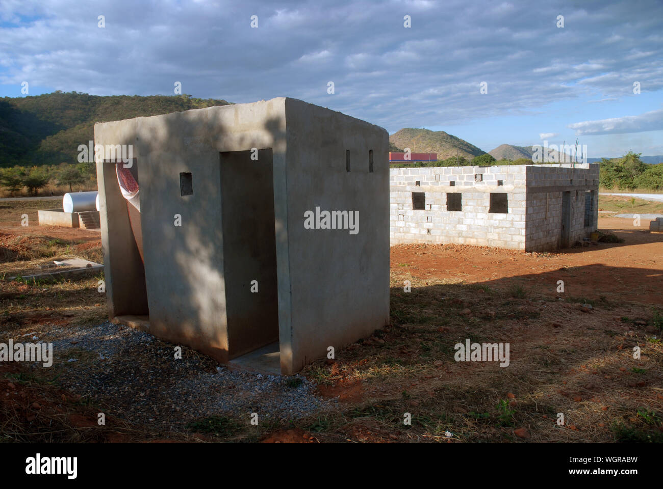 Construction of concrete building, Zambia, Africa Stock Photo - Alamy
