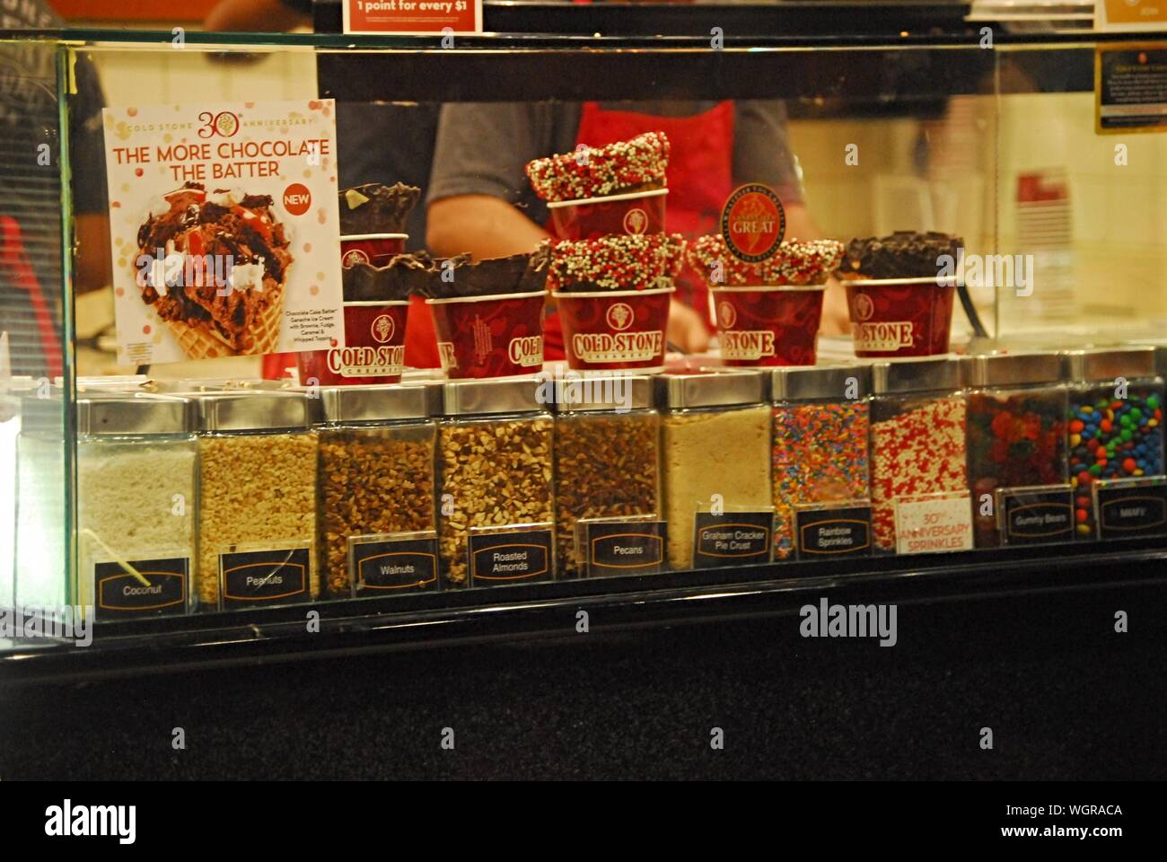 The observe window in a ice cream shop Stock Photo - Alamy