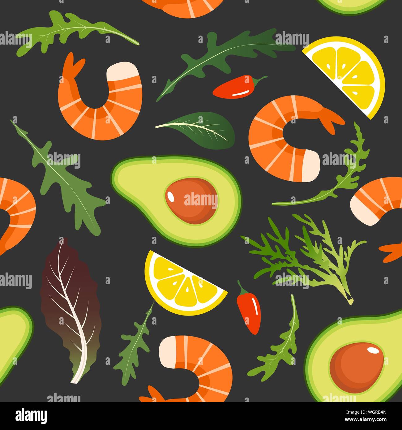 Fresh seafood salad shrimp Stock Vector Images - Alamy