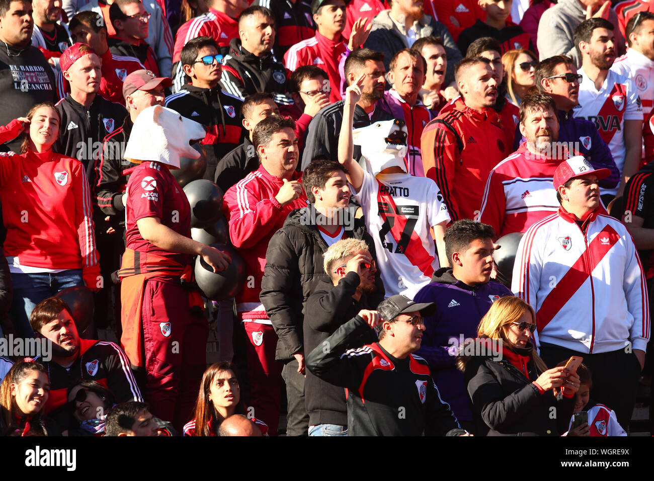 BUENOS AIRES, 01.09.2019: Crowd of River Plate during the derby between ...