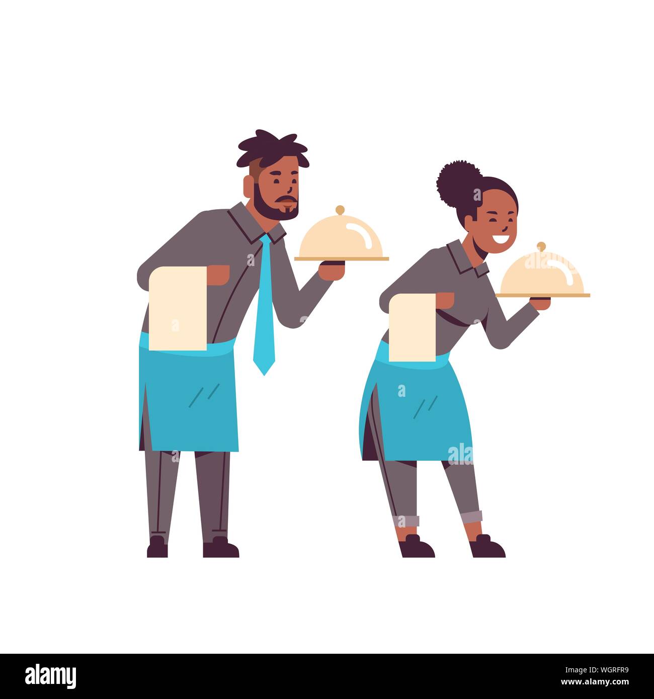 African american waitress serving lunch Stock Vector Images - Alamy