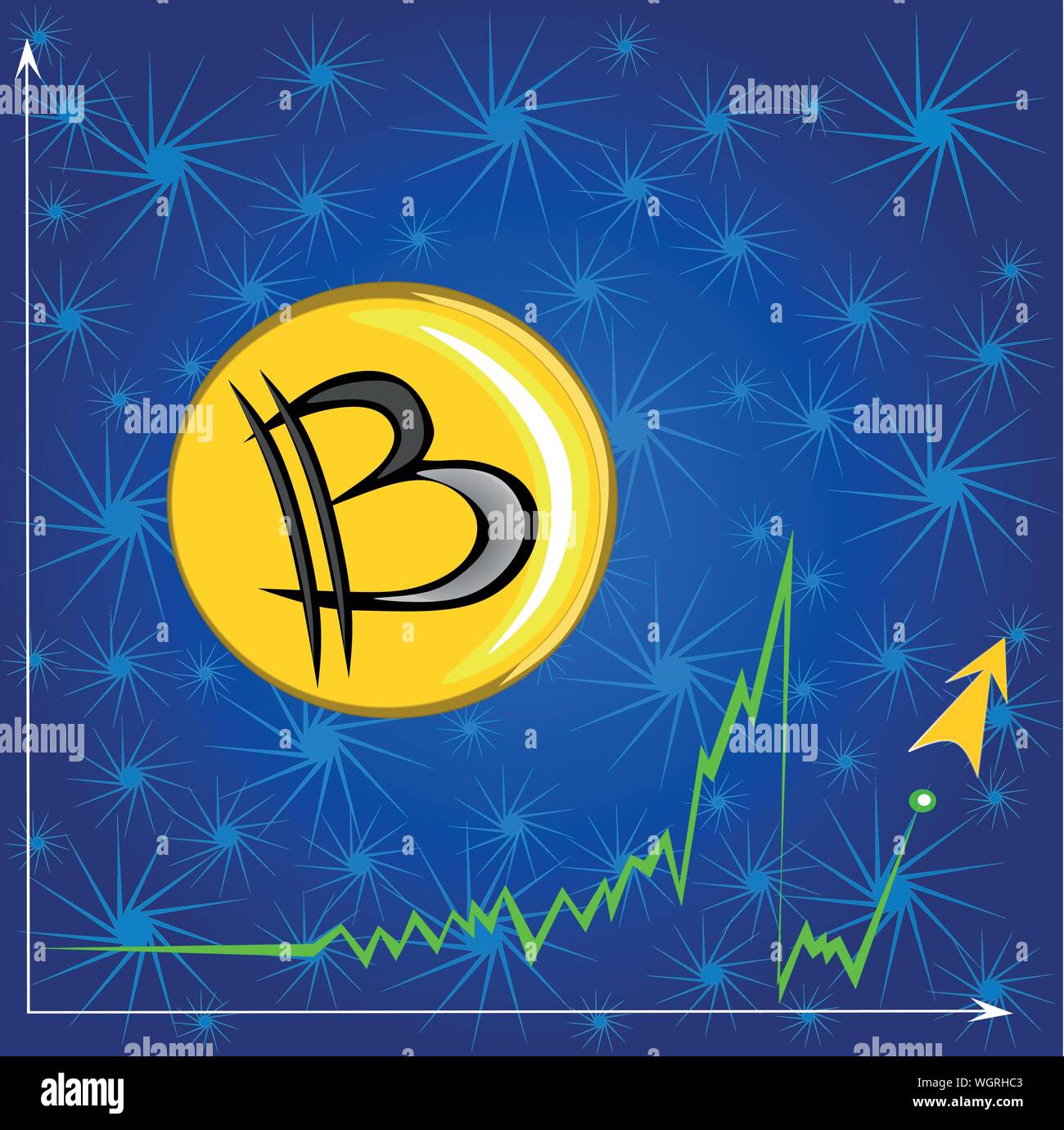 Bitcoin rapid growth on cryptocurrency exchanges - vector graphics ...