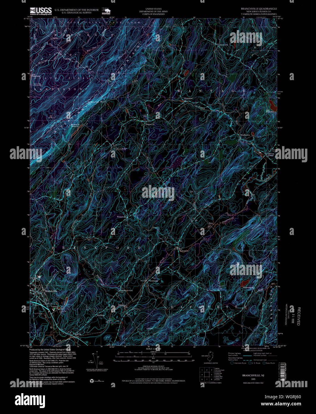 Map of branchville hi-res stock photography and images - Alamy