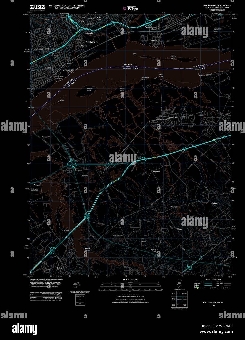 Map of bridgeport new jersey hi-res stock photography and images - Alamy