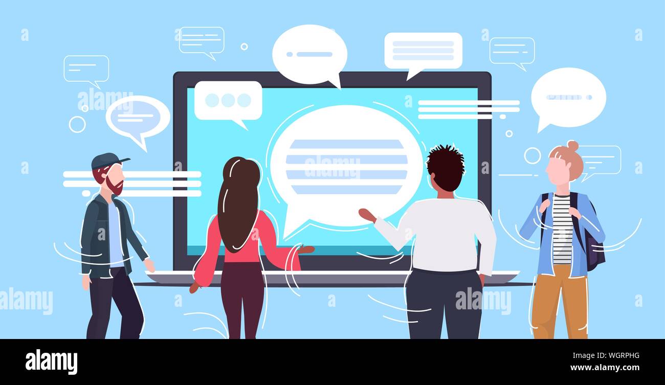 Man using app rear view Stock Vector Images - Alamy