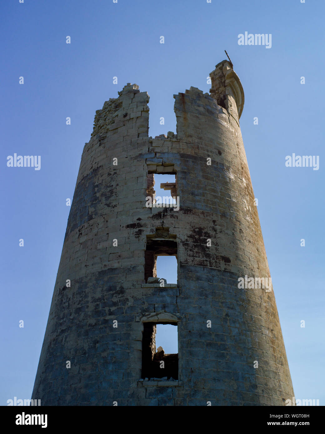 Castle Tower Destroyed and Abandoned on Anticosti Island - Canada Stock ...