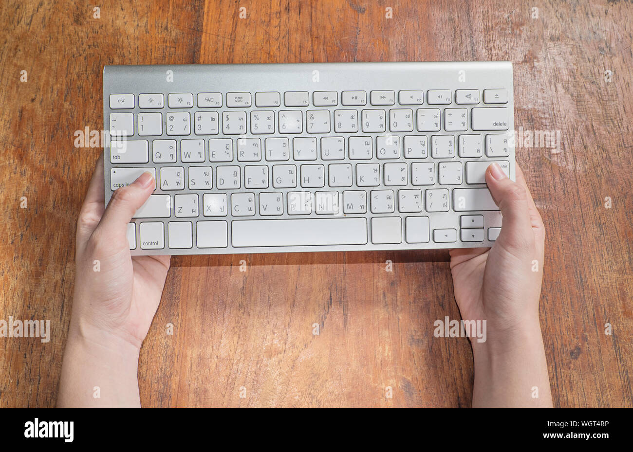 Hand above keyboard hi-res stock photography and images - Alamy